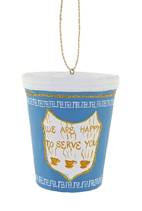 New York Greek Coffee Cup Ornament (Set of 2): NOVA68.com