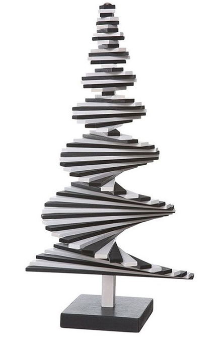 Petite Tabletop Black/White Christmas Tree in Gift Packaging: NOVA68.com