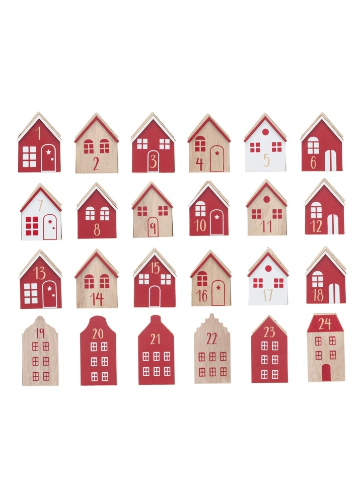 Wooden Advent Calendar Christmas Houses: NOVA68.com