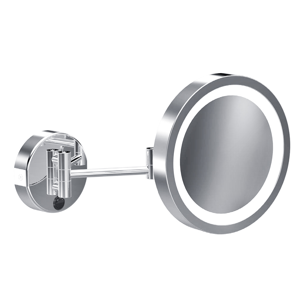 LED Lighted Wall-Mounted Makeup Mirror – Baci 5X Magnifying Halo Mirror ...