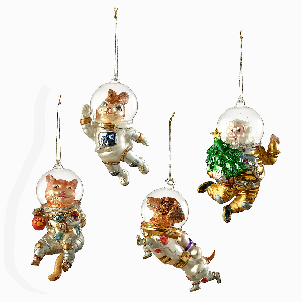 Space Santa and Friends Ornament - Set of 4: NOVA68.com