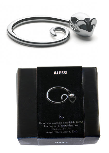 Alessi Stainless Steel Pip Key Ring: NOVA68.com