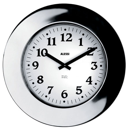 Alessi Stainless Steel Momento Wall Clock: NOVA68.com