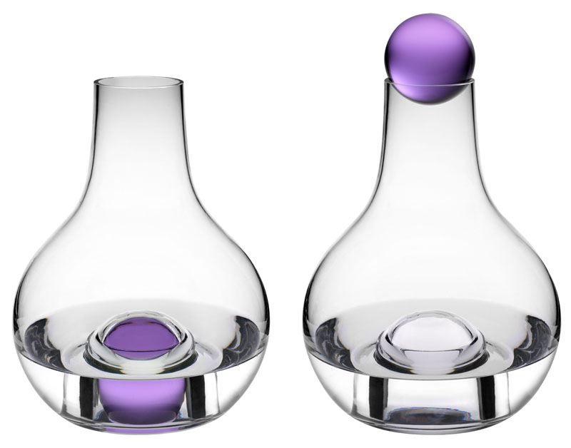 Nordic Modern Murano-Style Water Bottle 34 oz Water Carafe with Lid ...