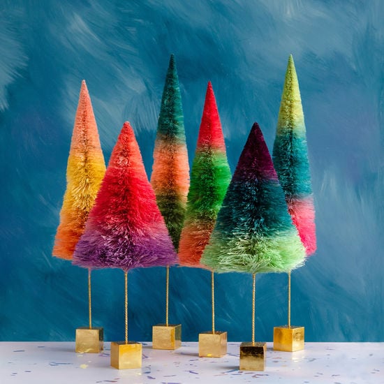 Rainbow Color Burst Trees Holiday Decor, Set/6: NOVA68.com