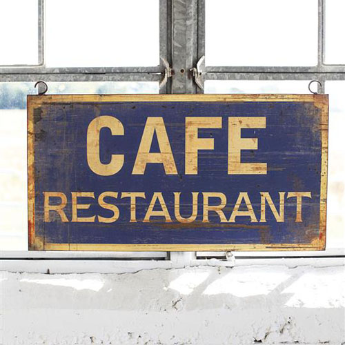 Large Faux-Vintage French Restaurant Sign: NOVA68.com